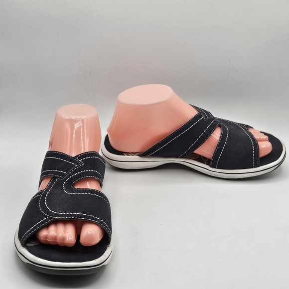 Clarks | Shoes | Clarks Open Toe Slipon Sandals Size 7 | Poshmark